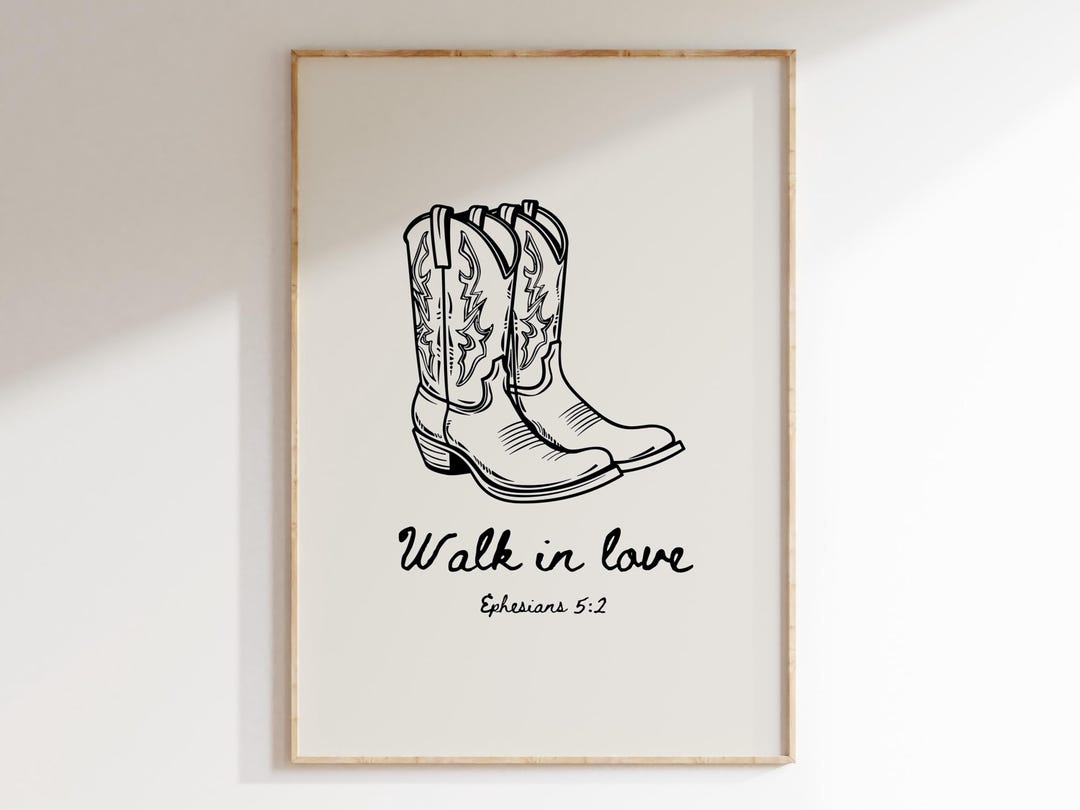 Walk in Love Minimal Wall Art Print | Modern Western Poster | Bible ...