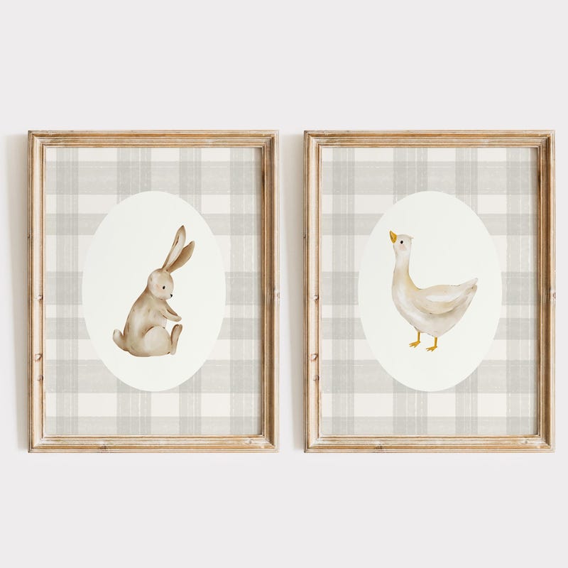 Goose Wall Art Gingham - Etsy