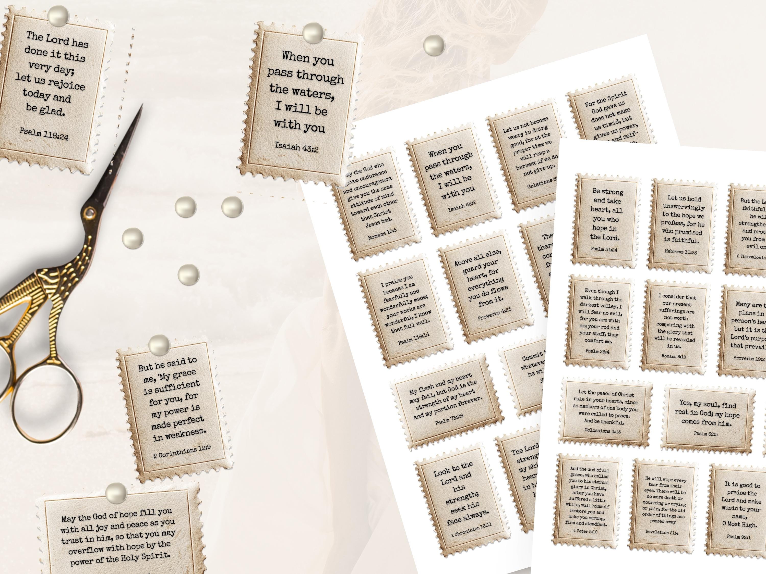 Printable Bible Verse Stamps | Bible Journaling | Faith Labels Digital ...