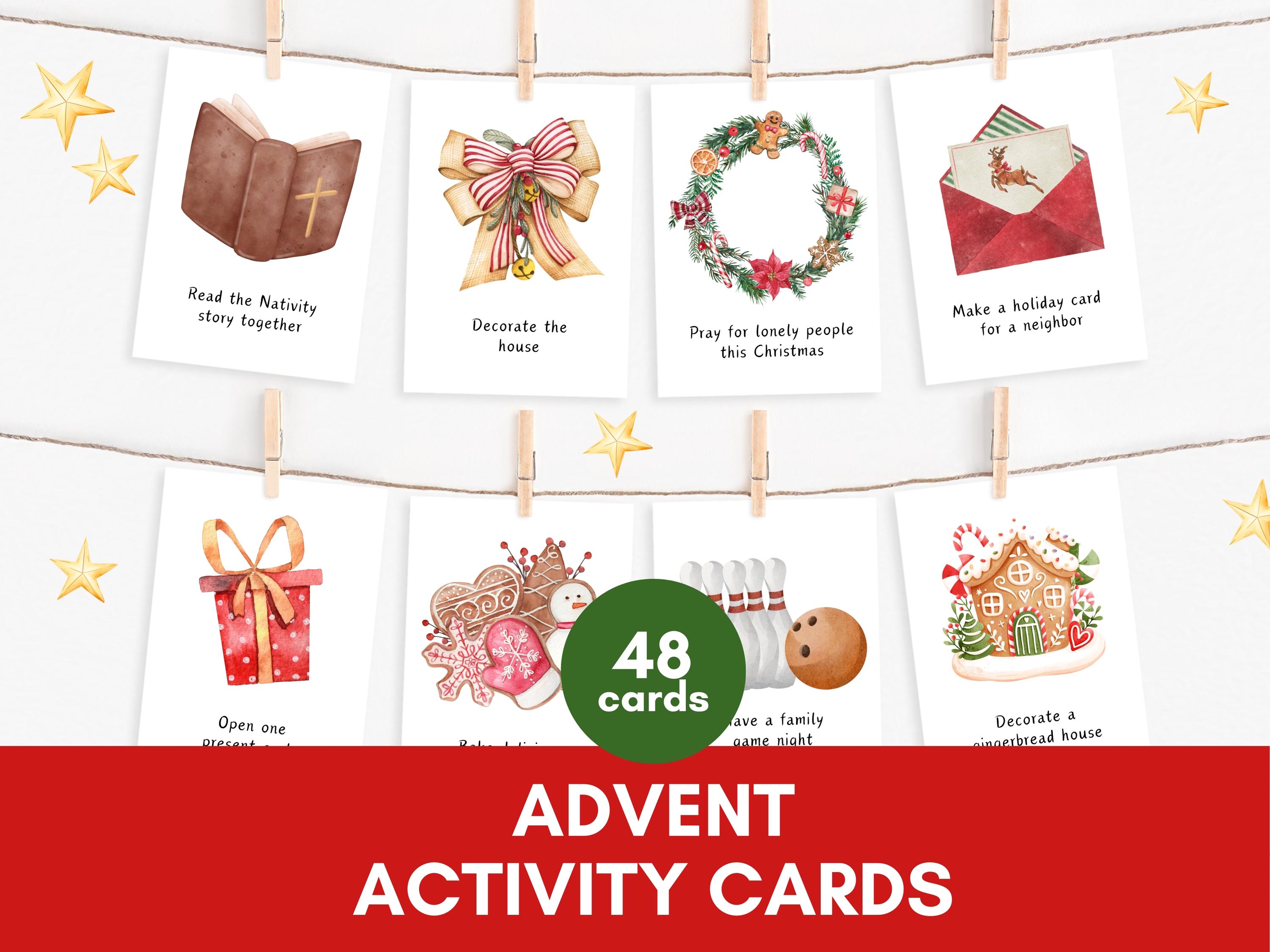 48 Christian Advent Activity Cards for Kids | Christmas Countdown ...