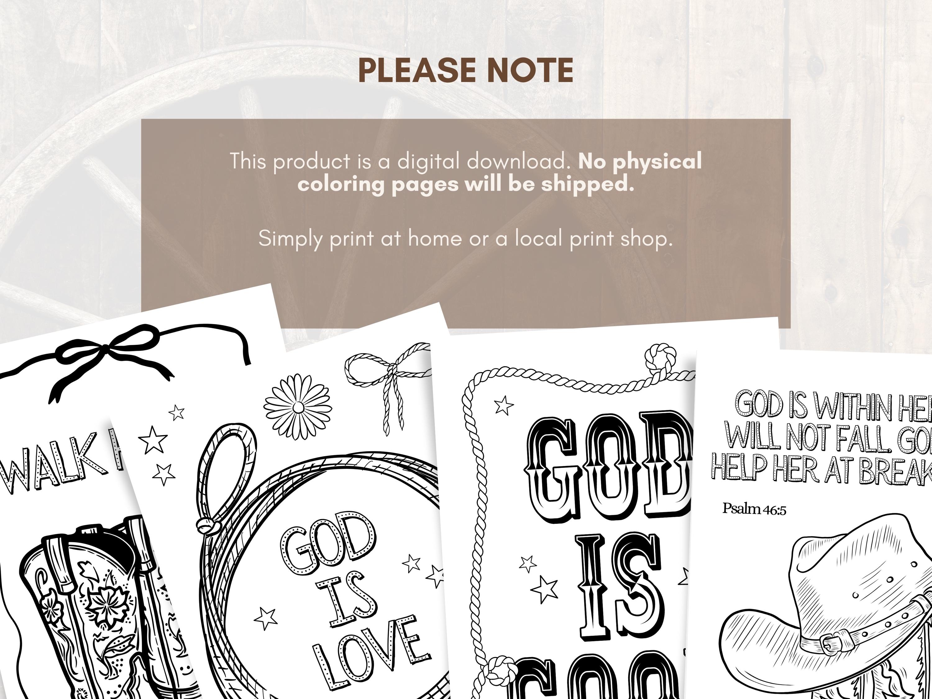 15 Western Coloring Pages | Christian Bible Verse Adult Activity Pages ...