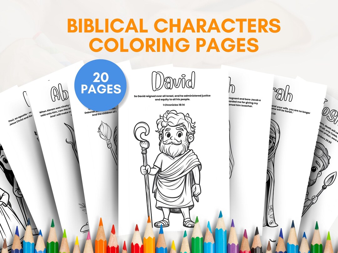 20 Biblical Characters Sunday School Coloring Pages | Homeschool ...