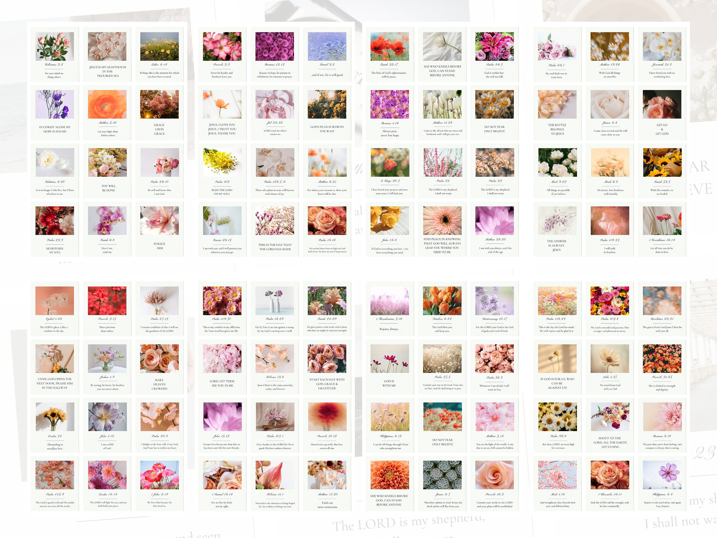 Floral Faith Bible Verse Cards Digital Junk Journal Printable Scripture ...
