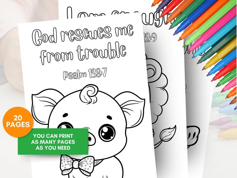 20 Bible Verse Affirmation Coloring Pages | Christian Sunday School ...