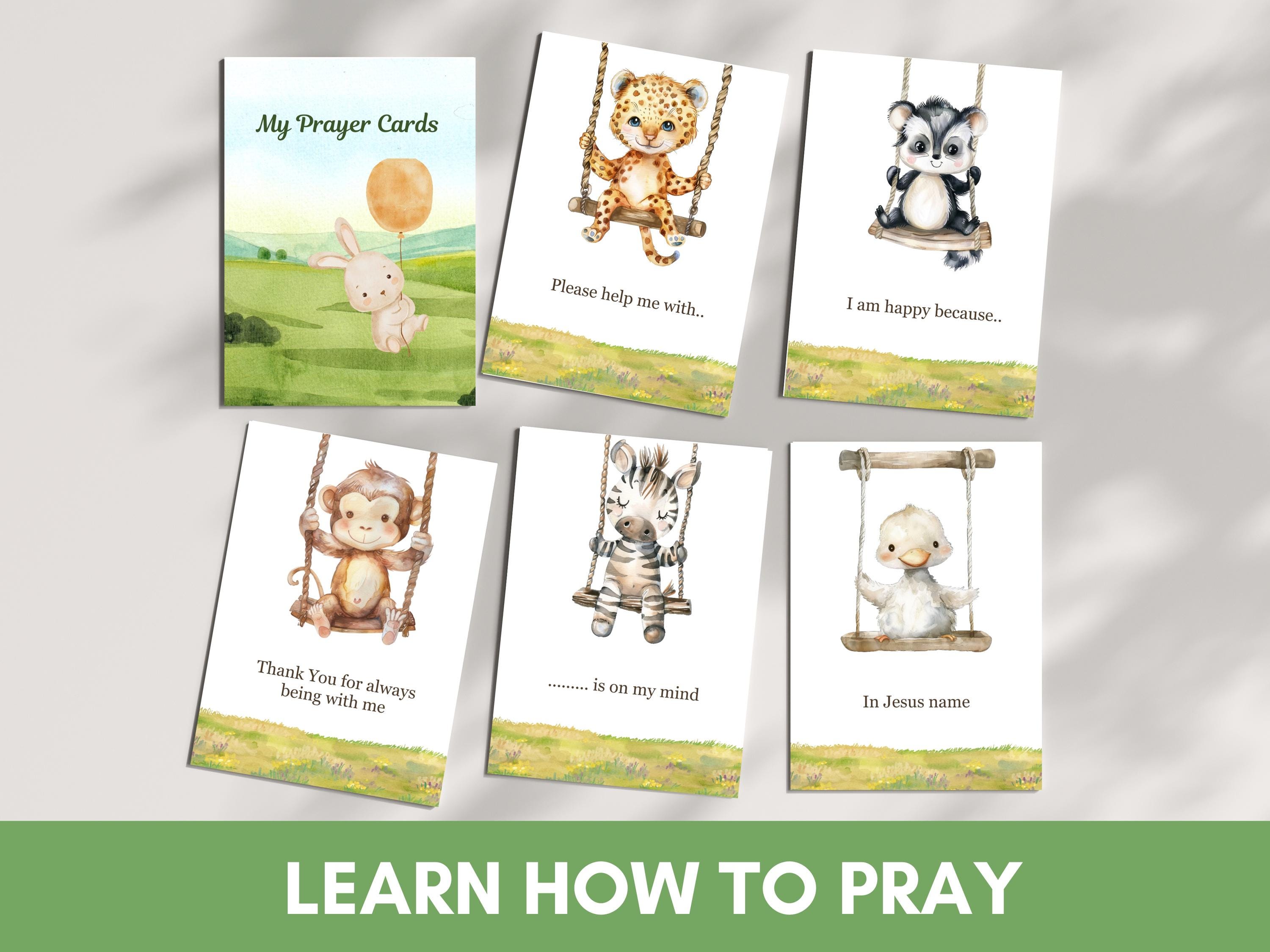 24 Learn How to Pray Cards for Kids | Prayer Prompts Activity ...