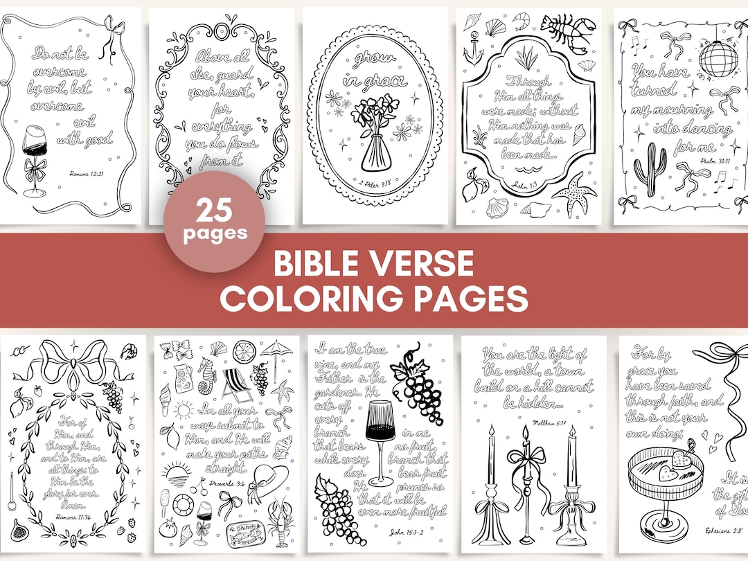25 Whimsical Bible Verse Coloring Pages | Religious Printable ...