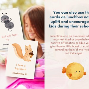60 Christian Affirmation Cards for Kids | Positive Bible Verse Lunchbox ...