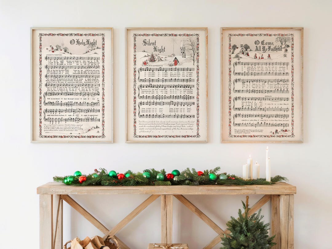 Set of 3 Christmas Carol Posters | Digital Vintage Art Print ...
