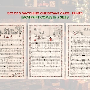 Set of 3 Christmas Carol Posters | Digital Vintage Art Print ...