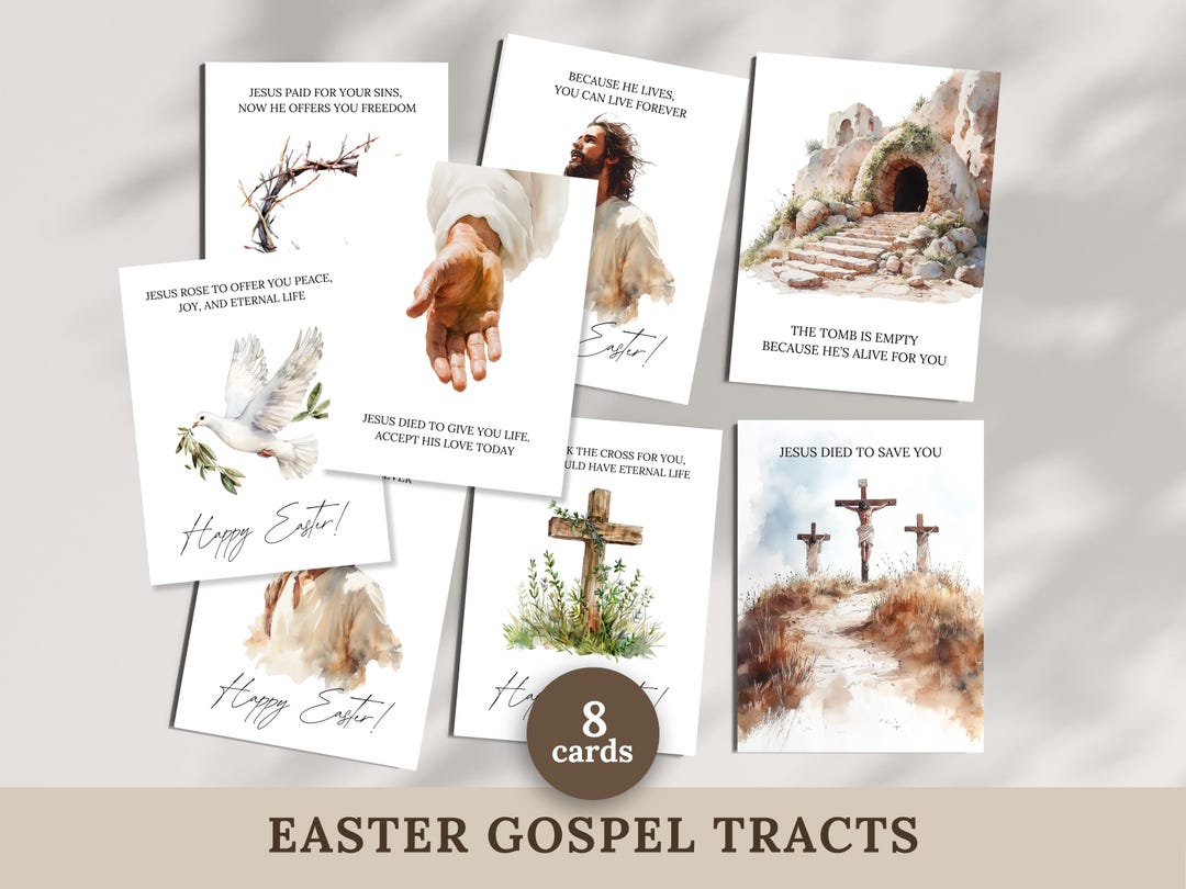 Easter Gospel Tracts Cards | Bible Verse Easter Story Hand Out Card ...