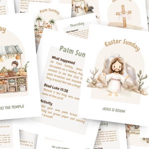 16 Holy Week Study Cards for Kids | Christian Easter Bible Verse and ...