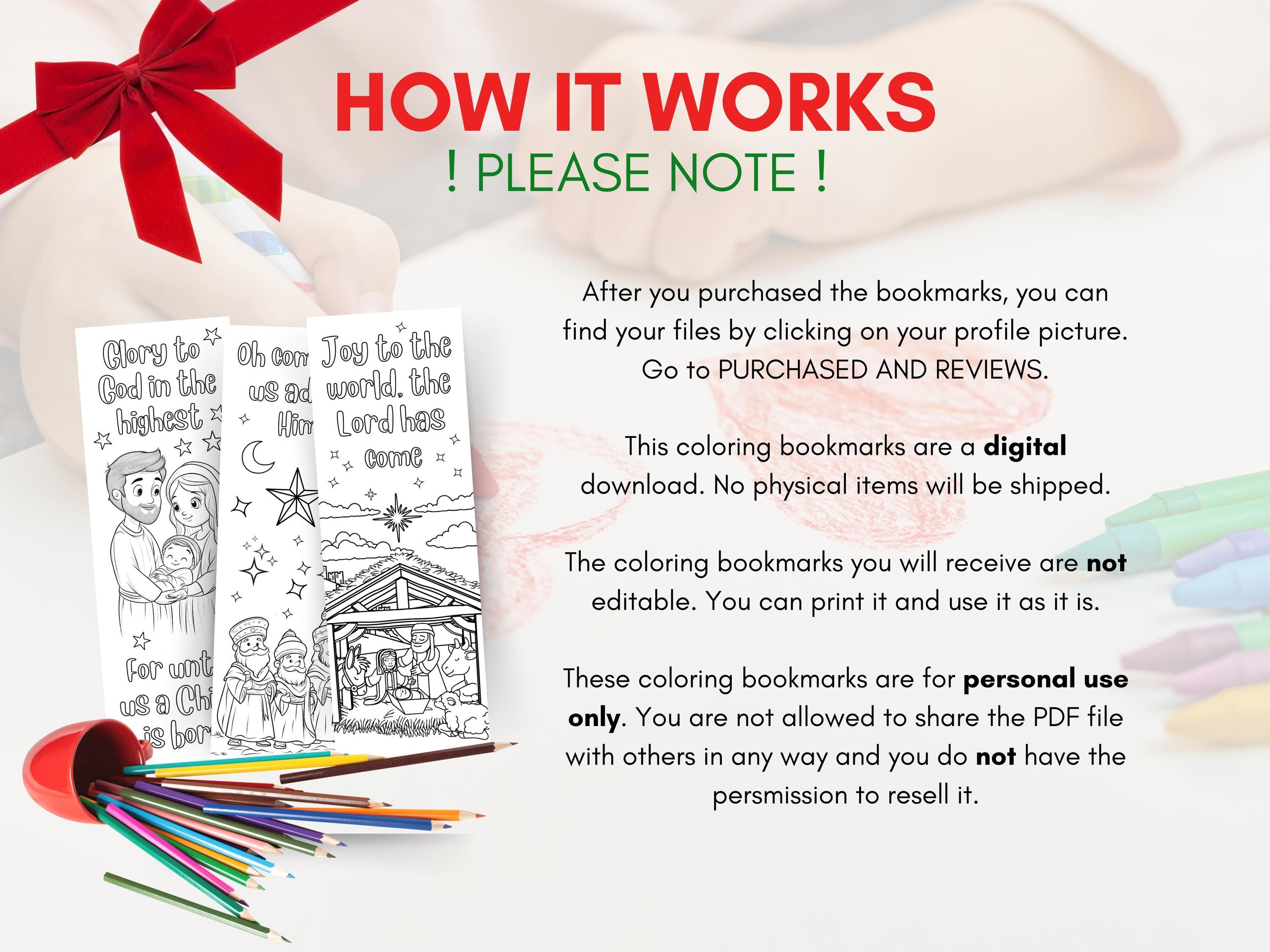 Christmas Faith Printable Coloring Bookmarks | Christian Homeschool ...