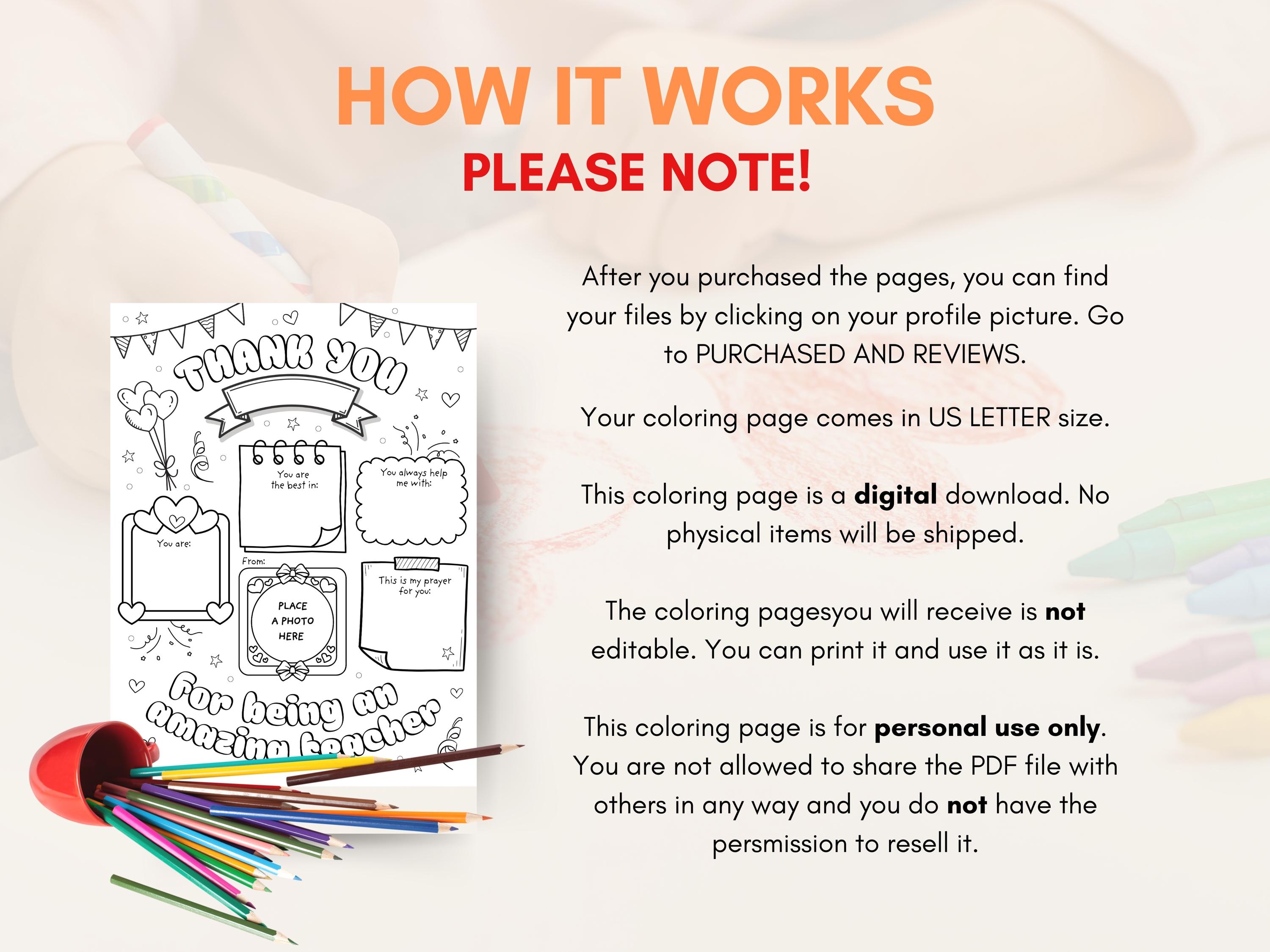 Christian Teacher Appreciation Coloring Sheet Gift | Sunday School ...