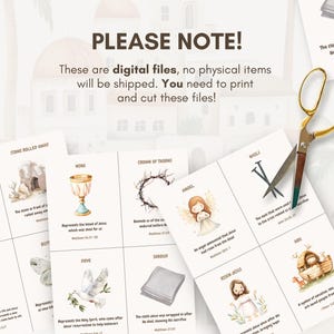 24 Christian Easter Symbol Cards for Kids | Holy Week Bible Verse Study ...
