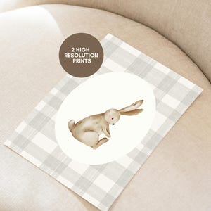 Goose and Bunny Nursery Print Set of 2 | Vintage Kids Art | Baby Shower ...
