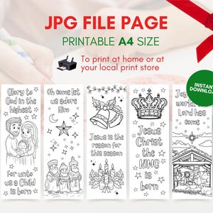 Christmas Faith Printable Coloring Bookmarks | Christian Homeschool ...