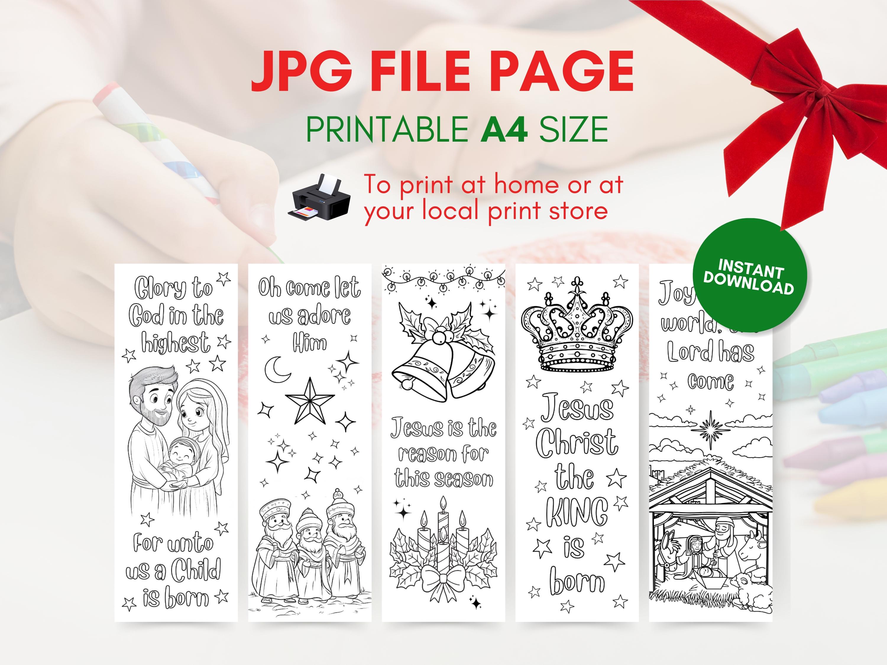 Christmas Faith Printable Coloring Bookmarks | Christian Homeschool ...