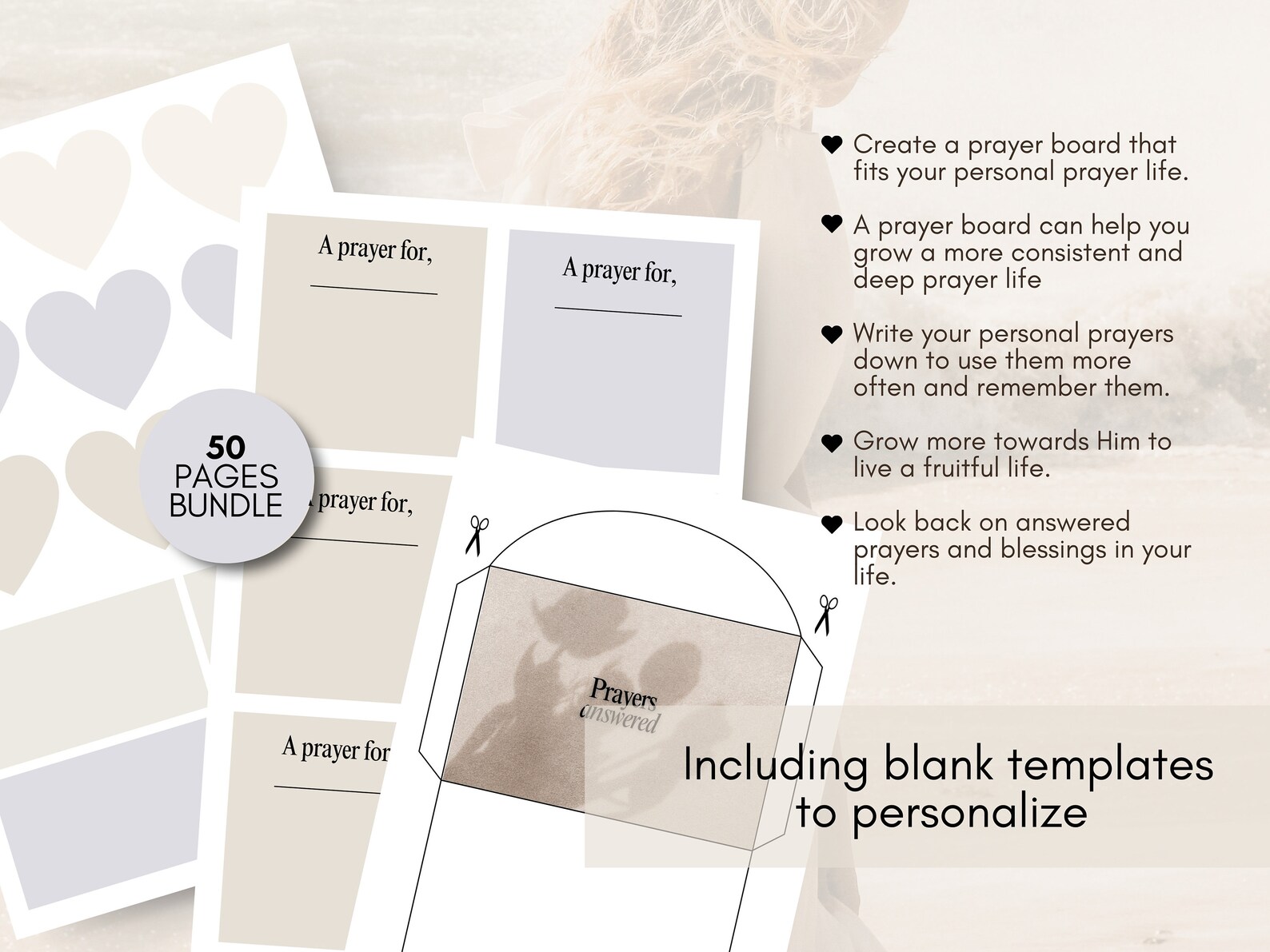 Prayer Board Kit | the Neutral Edition 2.0 | Printable Prayer Vision ...