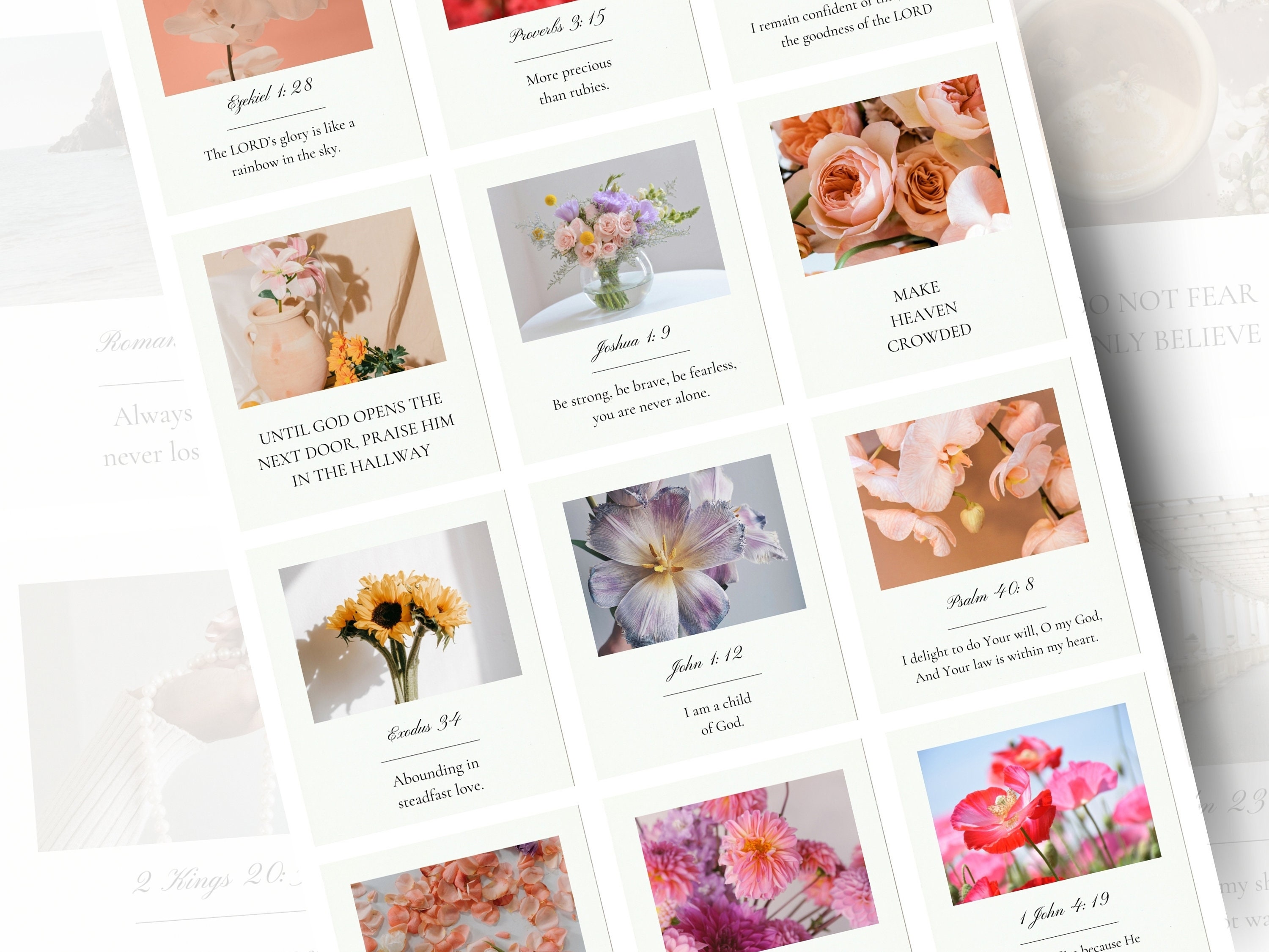 Floral Faith Bible Verse Cards Digital Junk Journal Printable Scripture ...