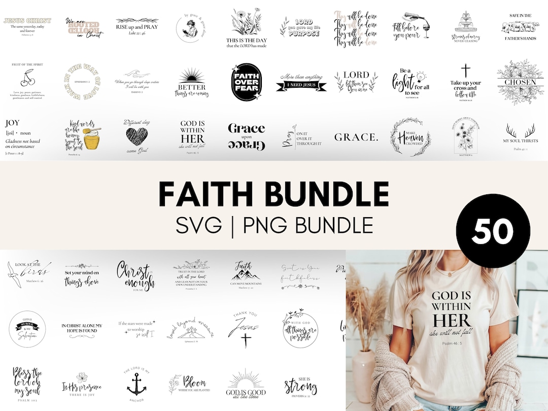 Christian SVG PNG Bundle | Scripture Png | Bible Verse Svg | Religious ...