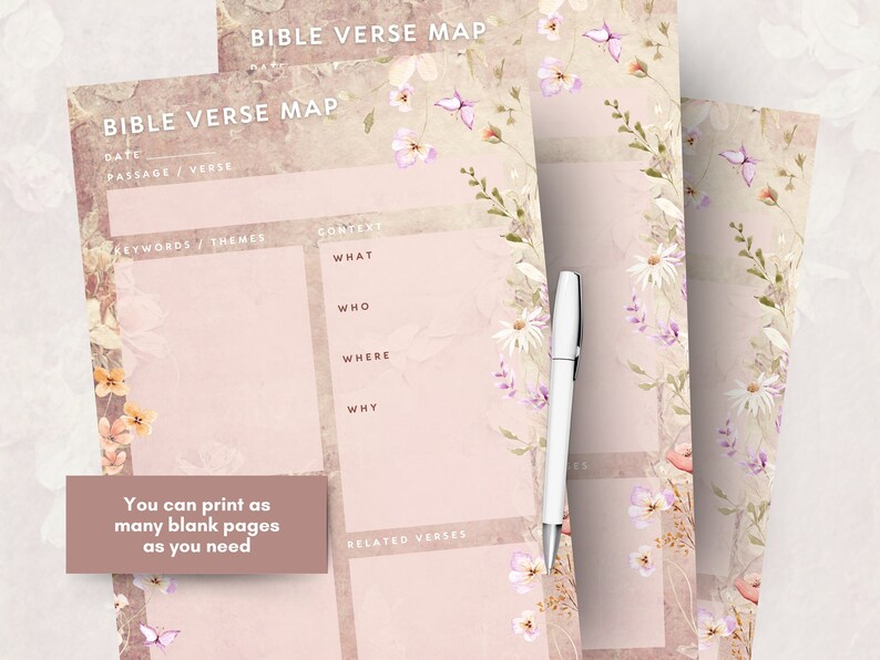 Floral Bible Verse Mapping Bible Verse Study Bible Study Template ...