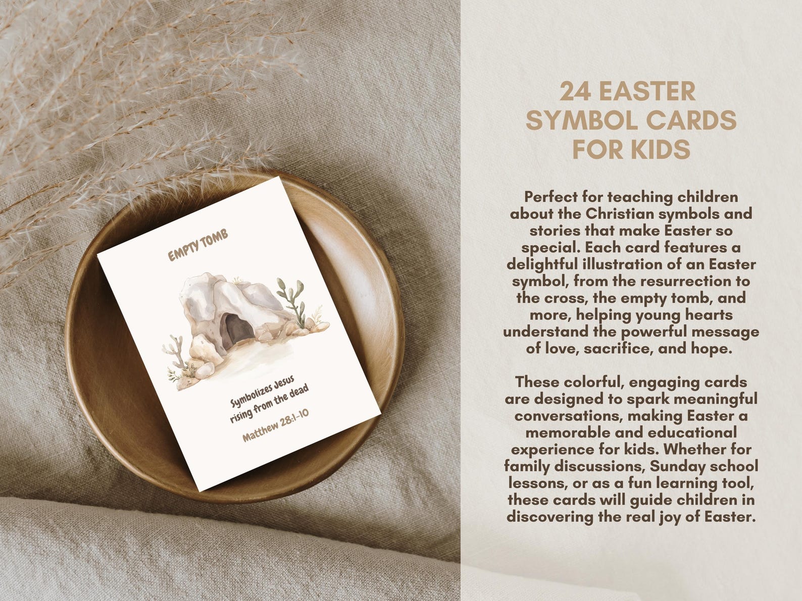 24 Christian Easter Symbol Cards for Kids | Holy Week Bible Verse Study ...
