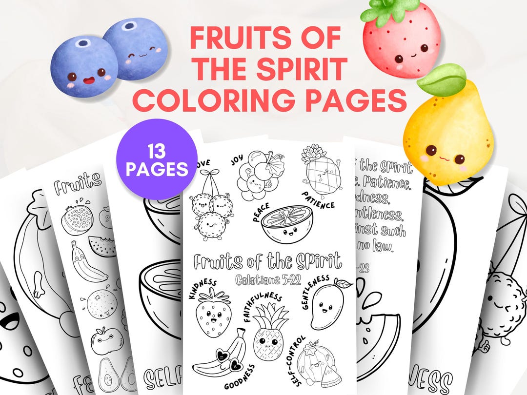 Fruits of the Spirit Coloring Pages for Kids | Bible Verse Homeschool ...