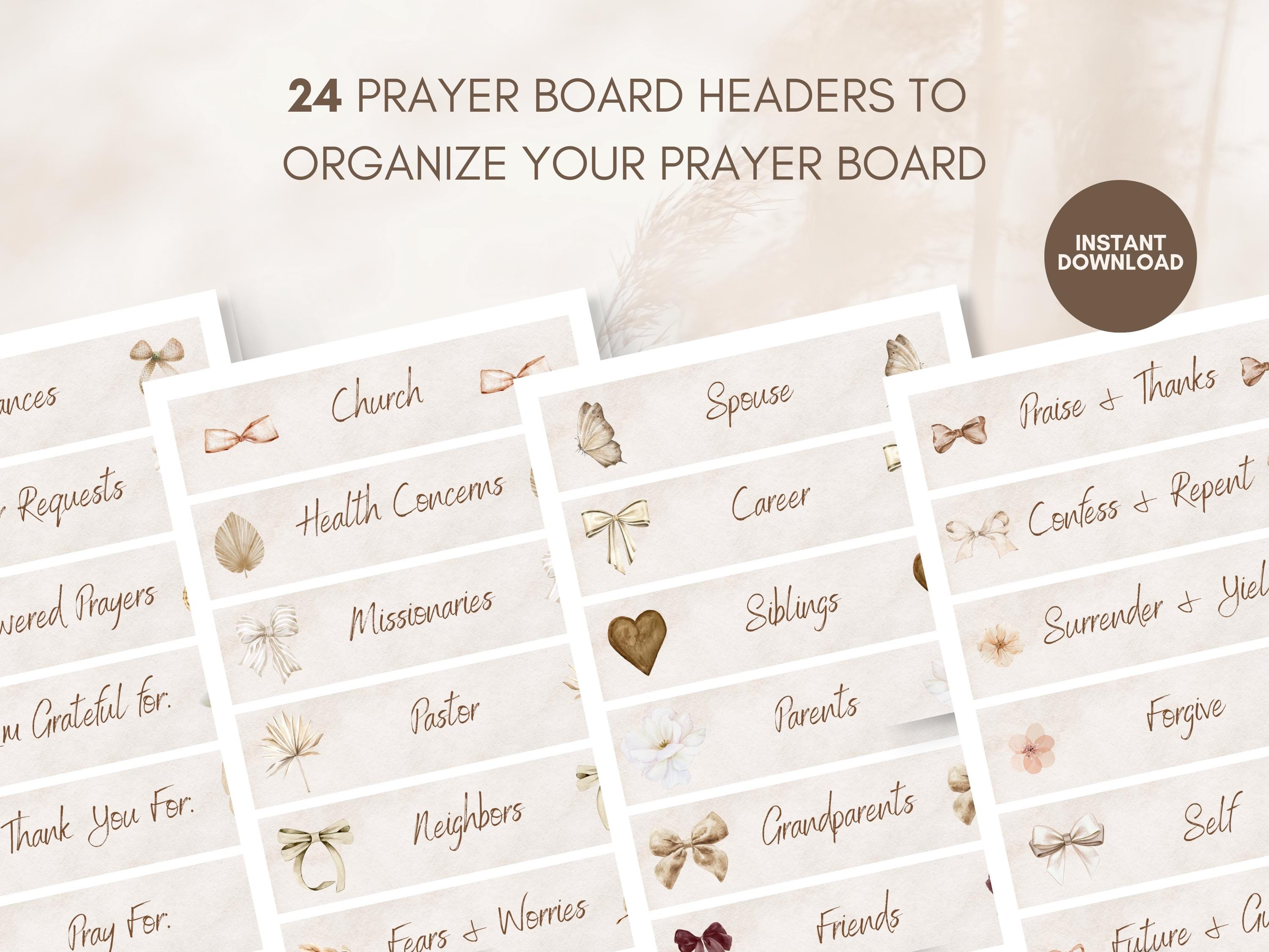 Printable Prayer Board Headers | the Boho Edition | Aesthetic Christian ...