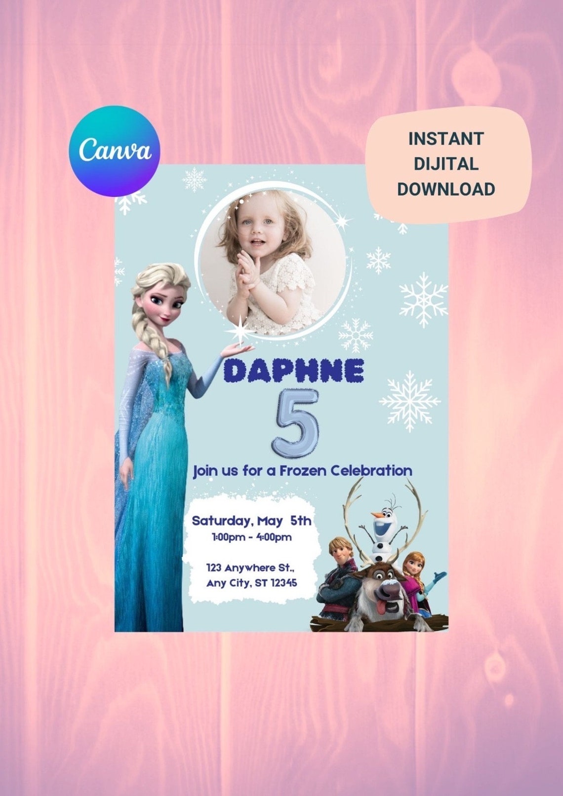 Frozen Invitation | Elsa Birthday Invitation | Printable and Editable ...