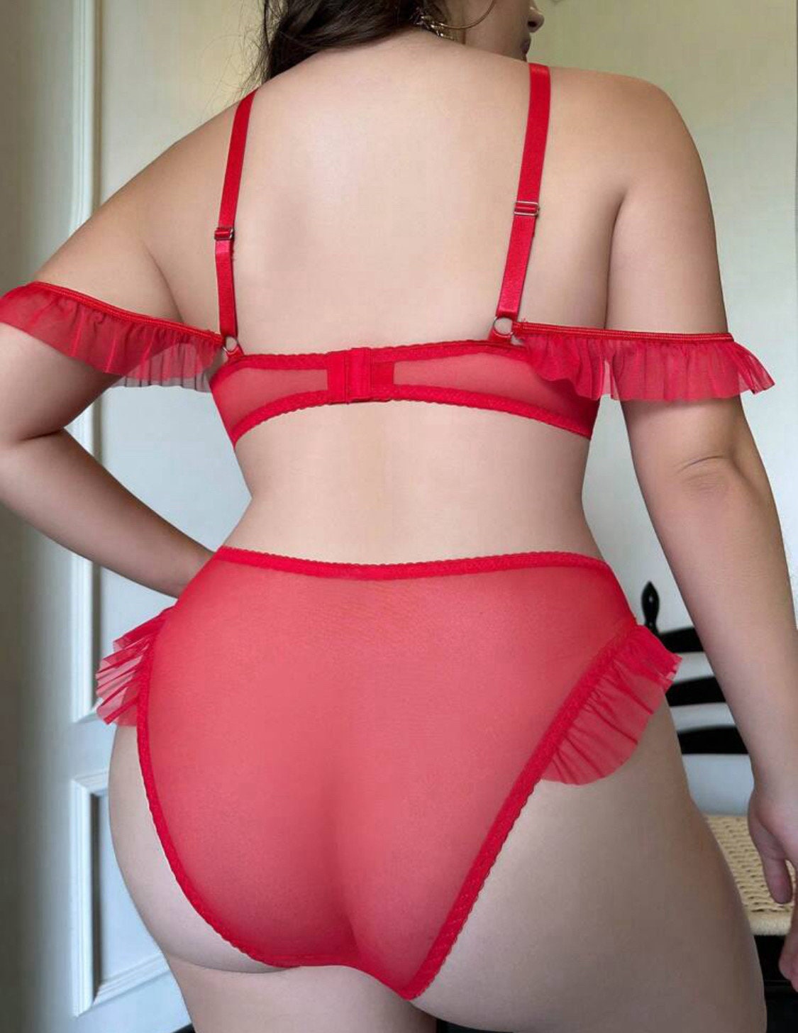 Plus Embroidered Lingerie Set Etsy