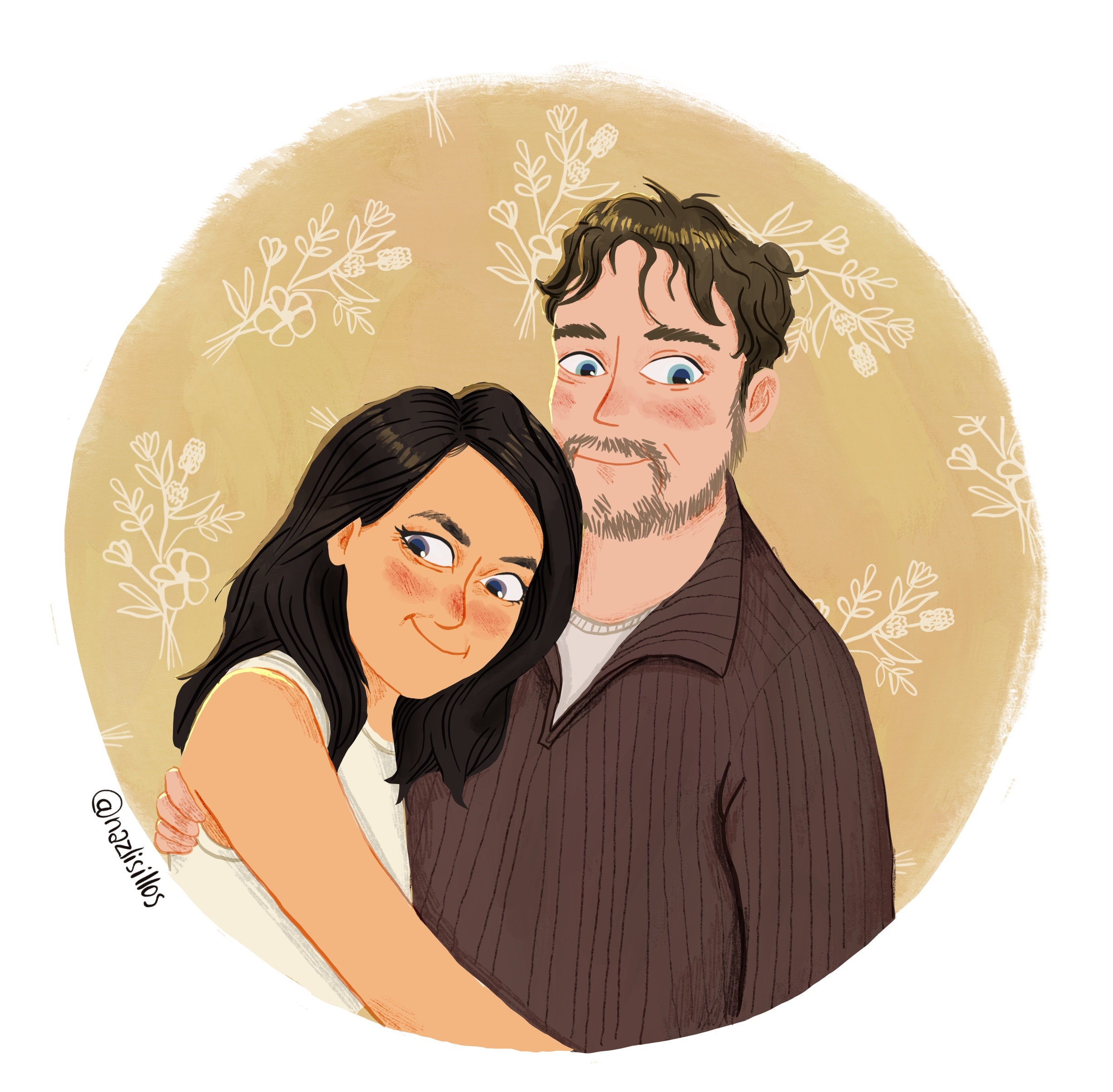 Cute Friends Portrait, Commission Drawing, Artwork From Photo, Handmade ...