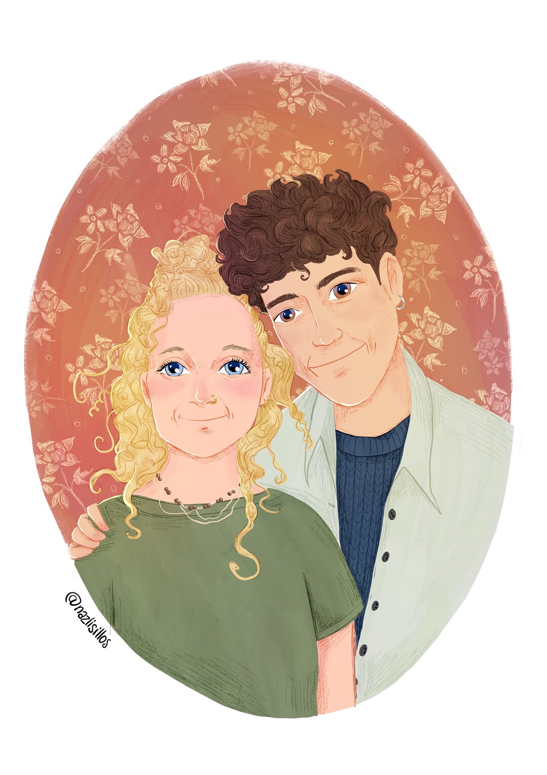 Cute Portrait From Photo, Handmade Couple Portrait, Custom Personalized ...