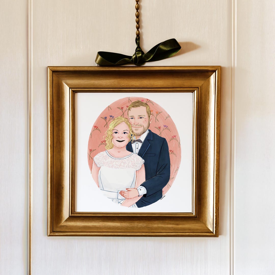 Custom Wedding Portrait From Photo, Personalized Wedding Gift, Couple ...