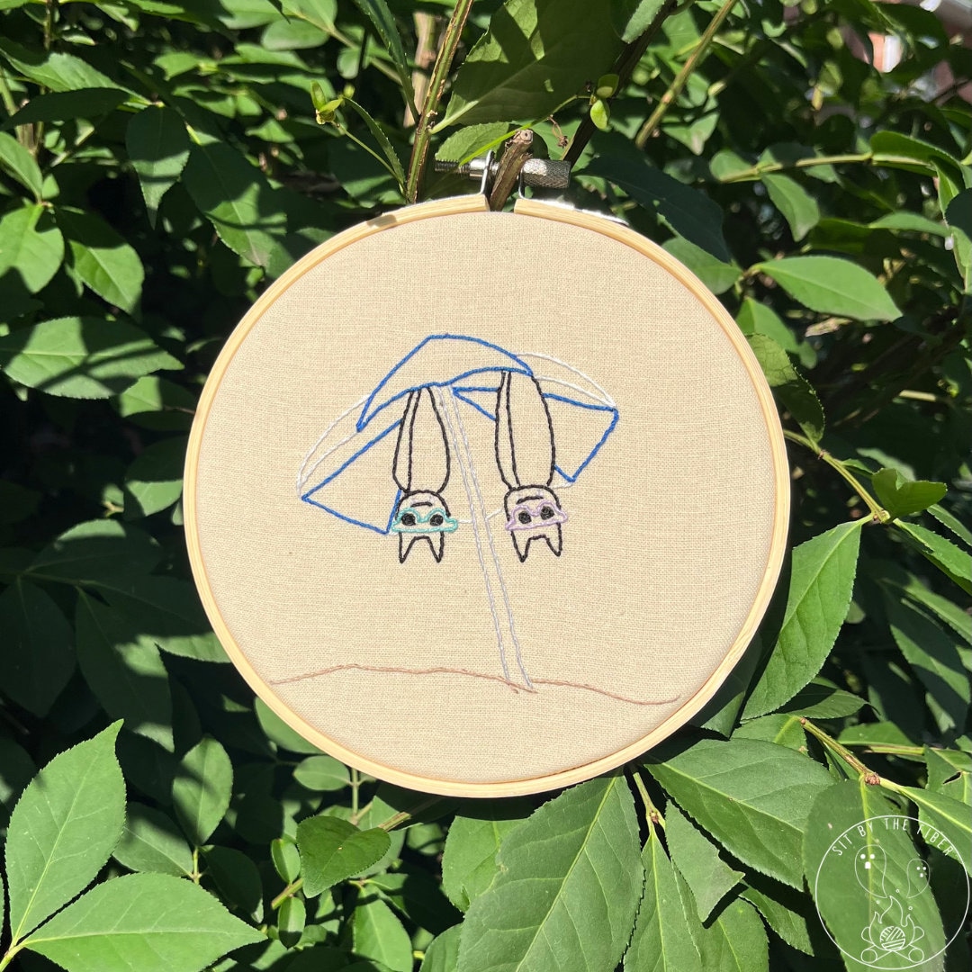Beach Bats Embroidery - Etsy