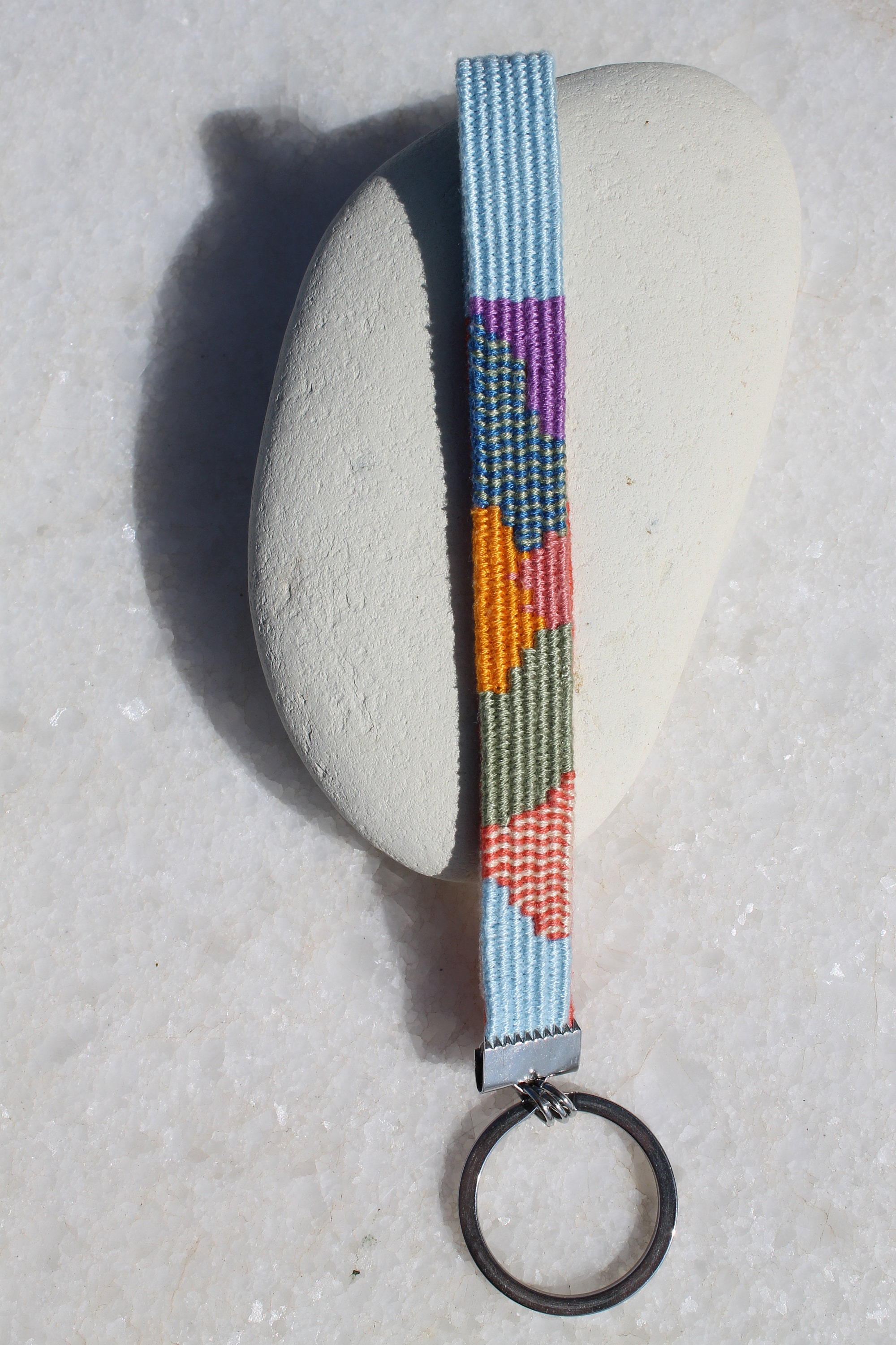 Handwoven Colorful 2 Different Sides Keychain-contrast Design - Etsy