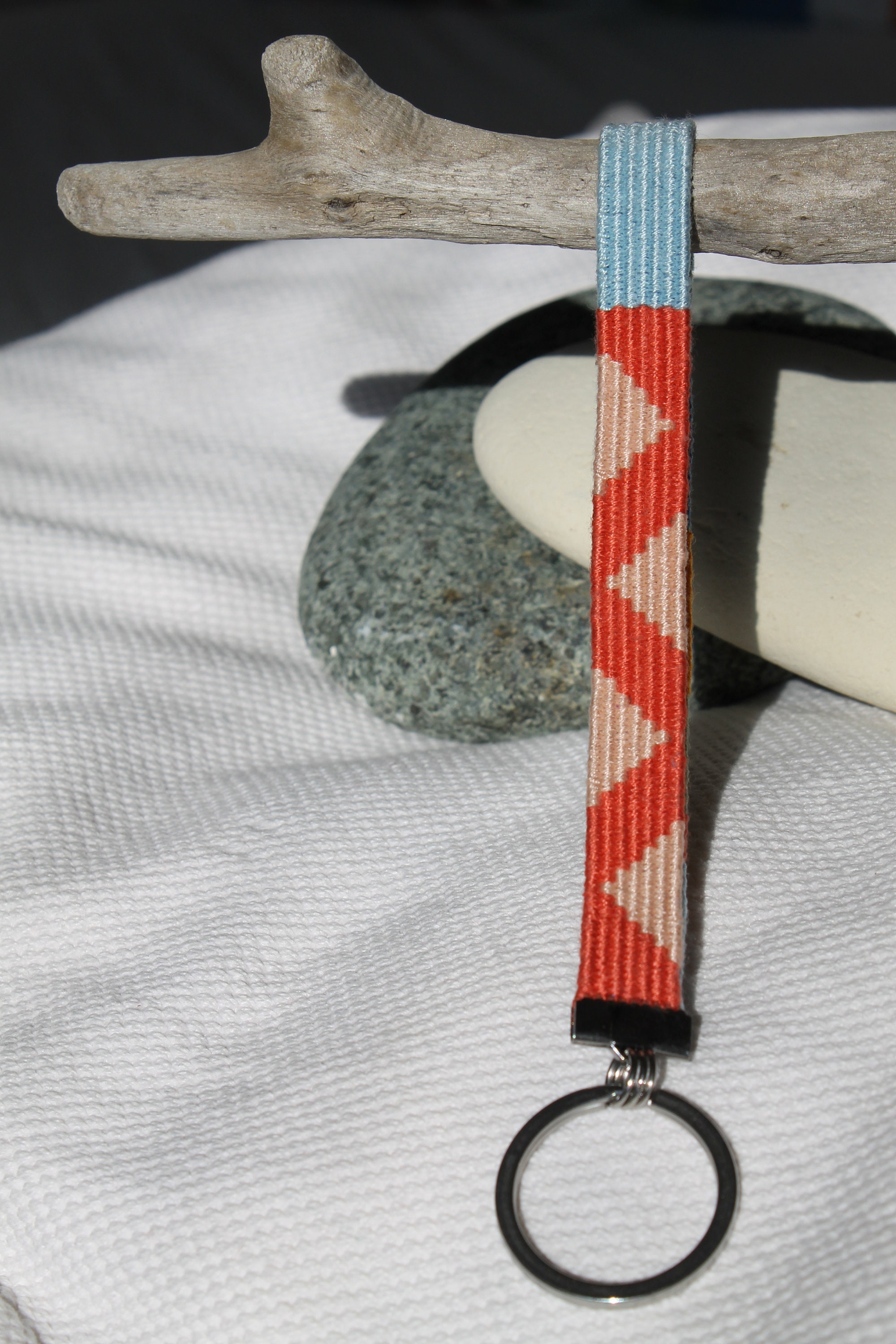 Handwoven Colorful 2 Different Sides Keychain-contrast Design - Etsy