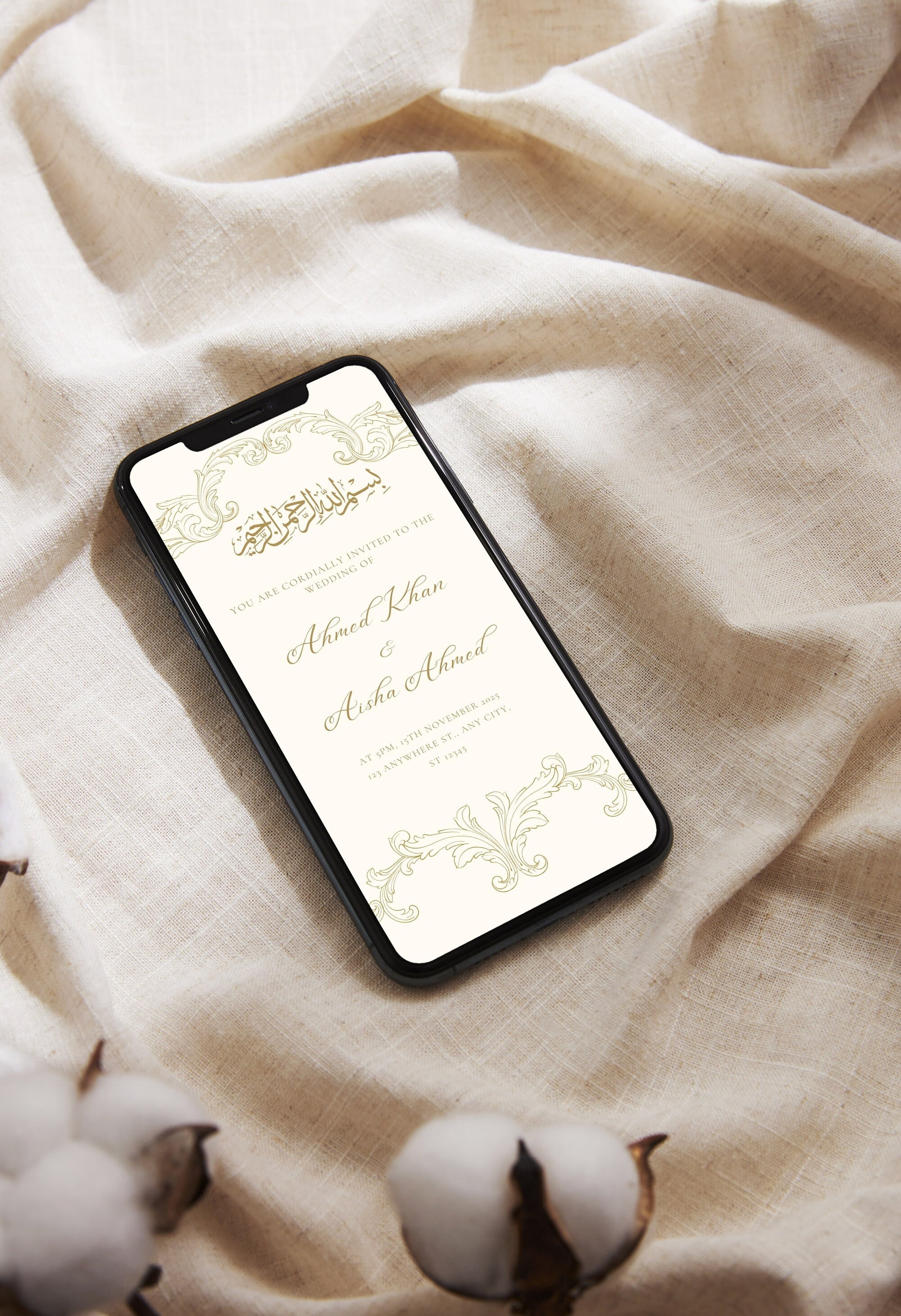 Digital Nikah Invite, Islamic Wedding Invite, Customizable Nikah Invite ...