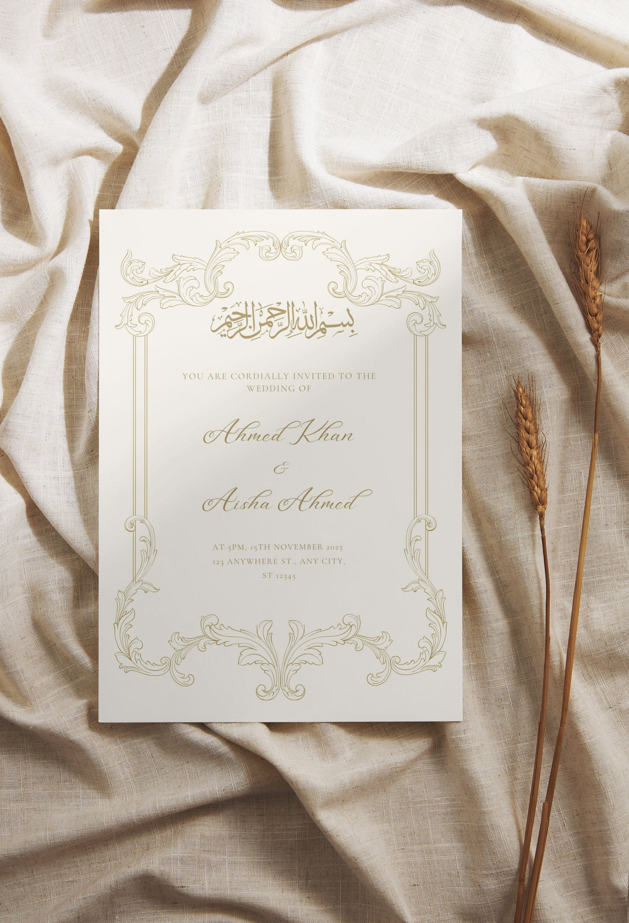 Digital Nikah Invite, Islamic Wedding Invite, Customizable Nikah Invite ...