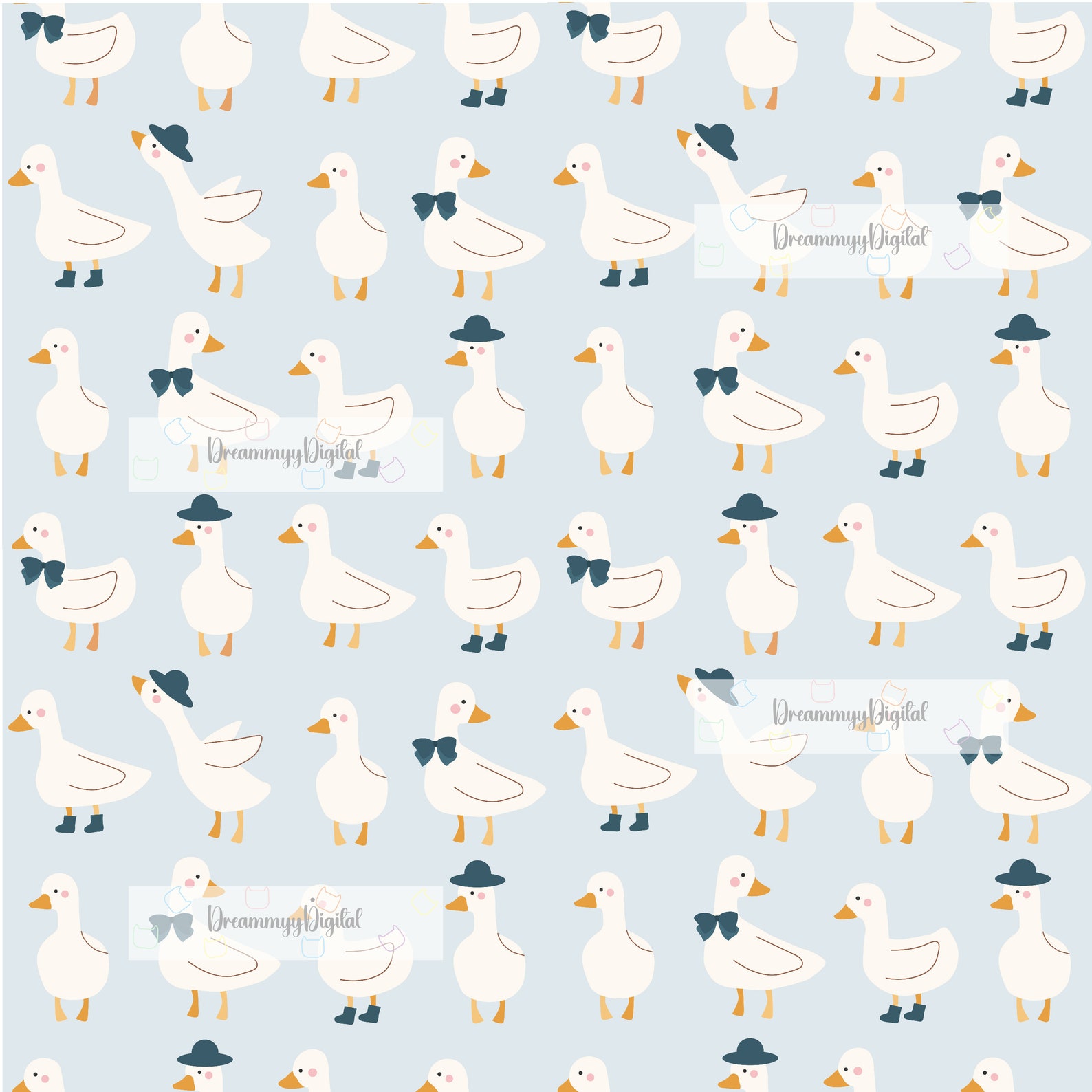 Ducks Seamless Repeat Pattern File ,seamless Pattern for Fabric ...