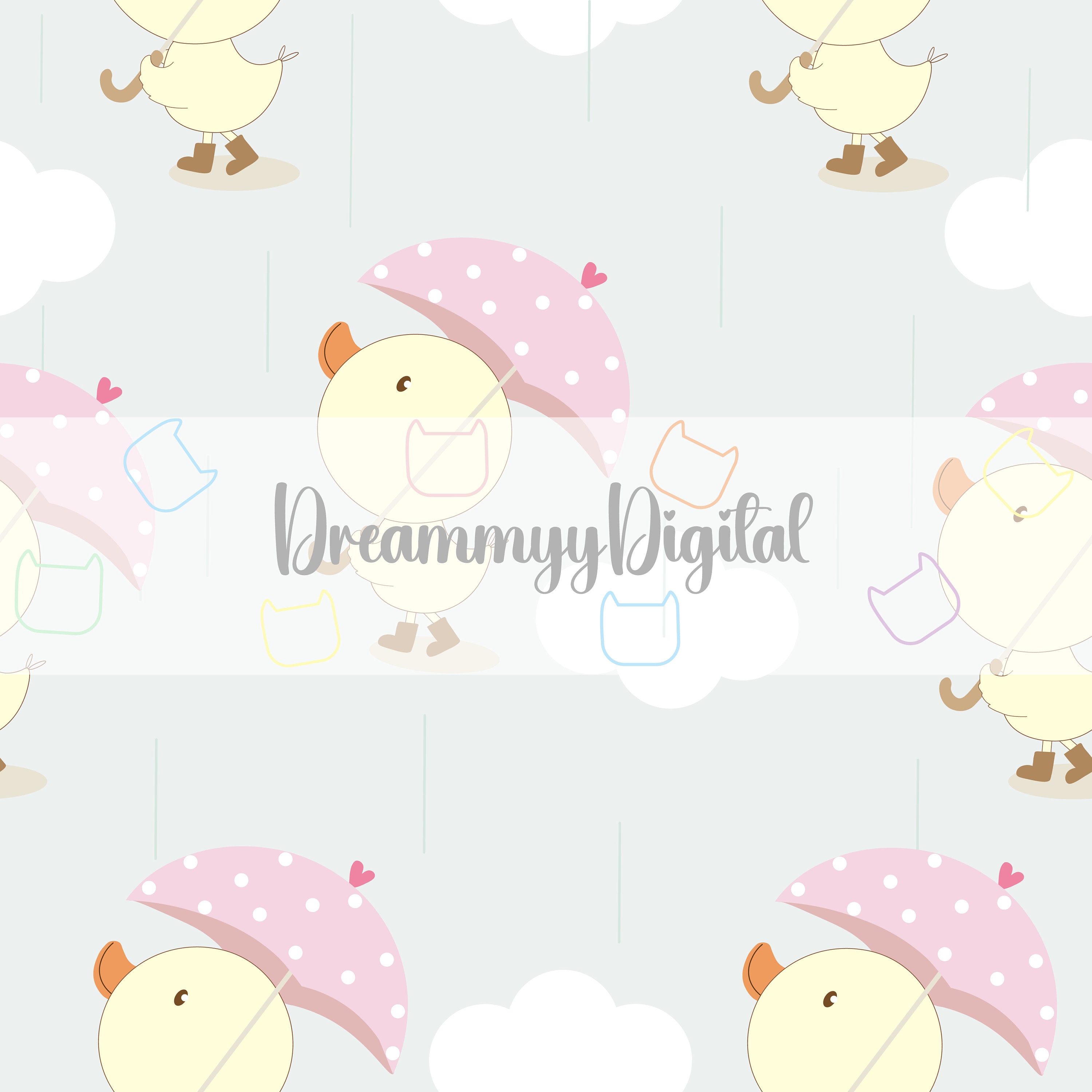 Little Duck With Umbrella Seamless Repeat Pattern File ,seamless ...