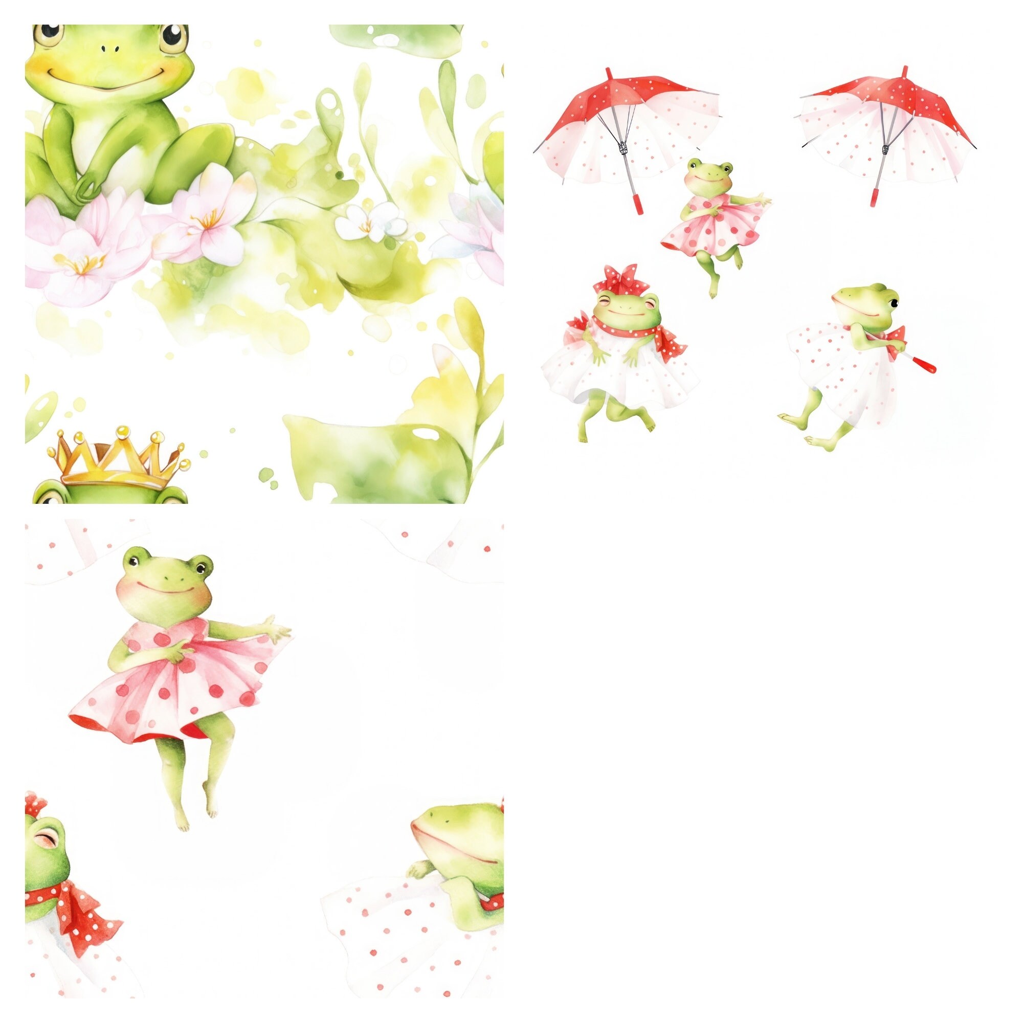 15 Green Frogs Seamless Repeat Pattern , File Seamless Pattern for ...