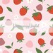 Red Strawberries , White Flowers and Leaves Seamless Repeat Pattern ...