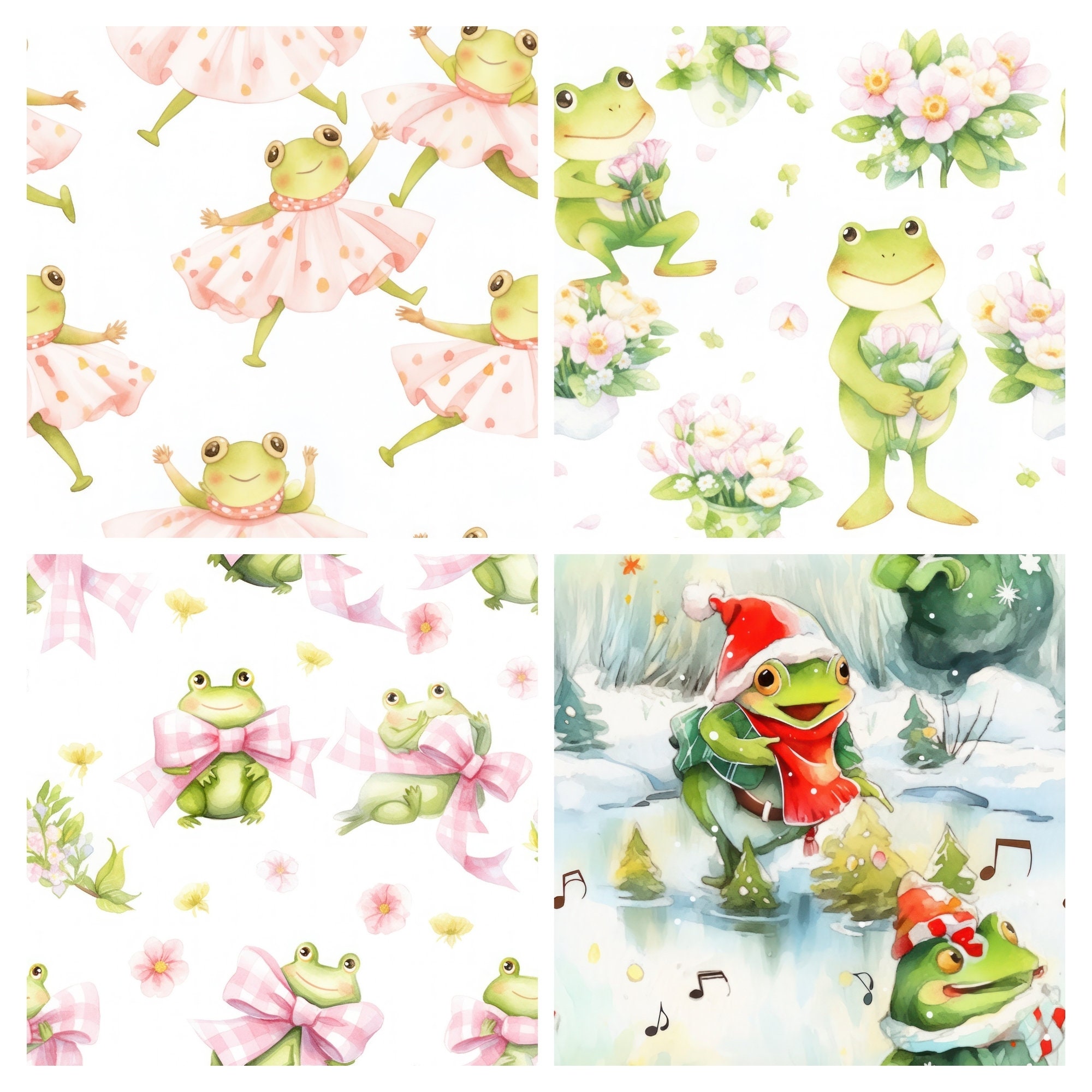 15 Green Frogs Seamless Repeat Pattern , File Seamless Pattern for ...