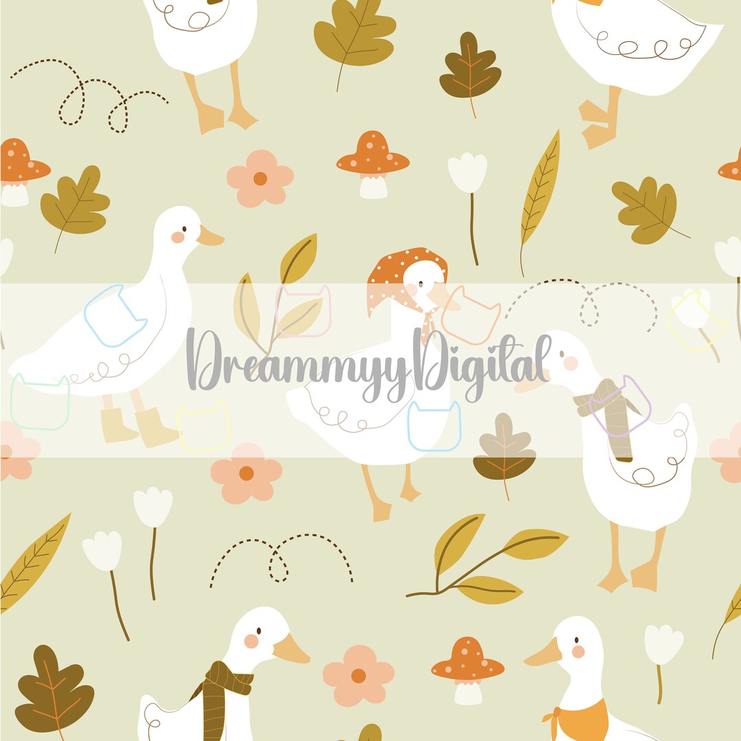 Ducks in Spring Time Seamless Repeat Pattern File ,seamless Pattern for ...