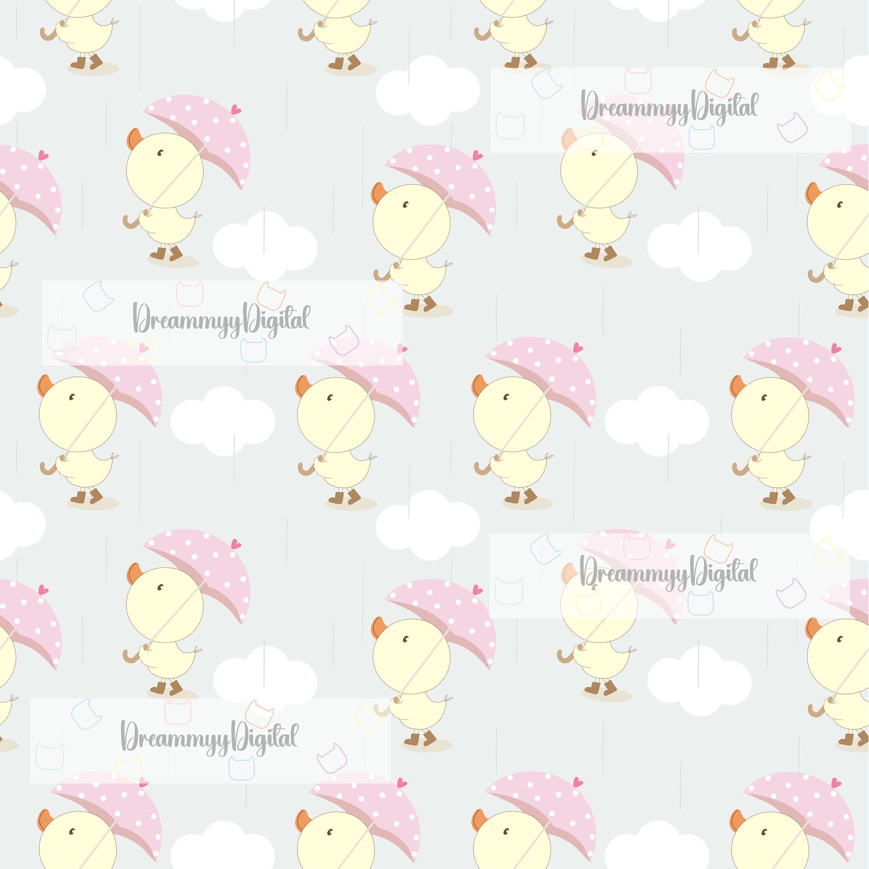 Little Duck With Umbrella Seamless Repeat Pattern File ,seamless ...