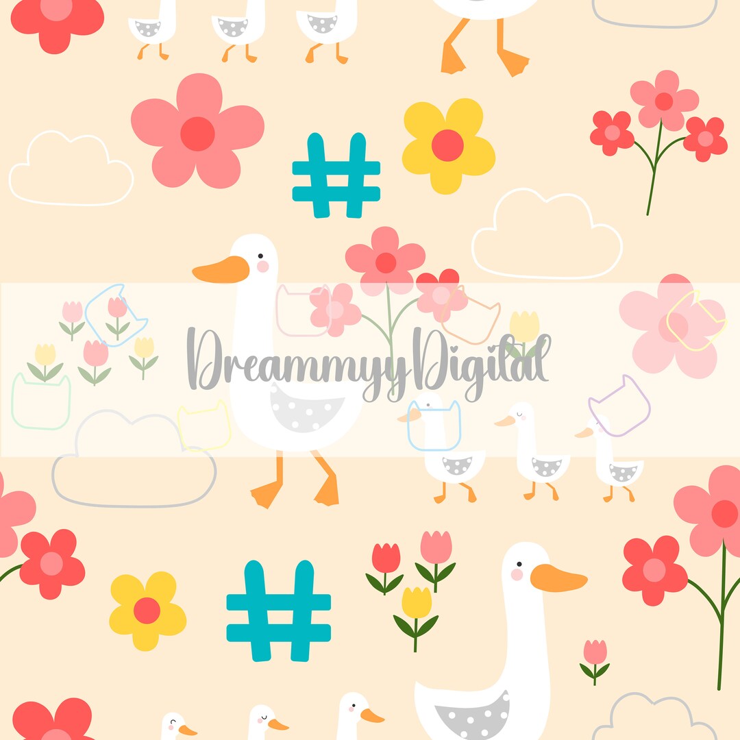 Cute Duck Family Headband Seamless Repeat Pattern File ,seamless ...