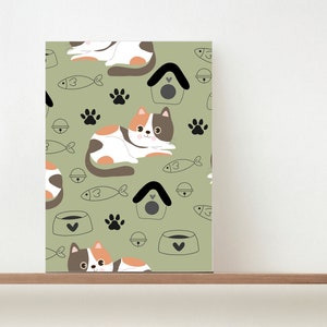 Cute Cat and Cat Stuff Seamless Repeat Pattern , File Seamless Pattern ...