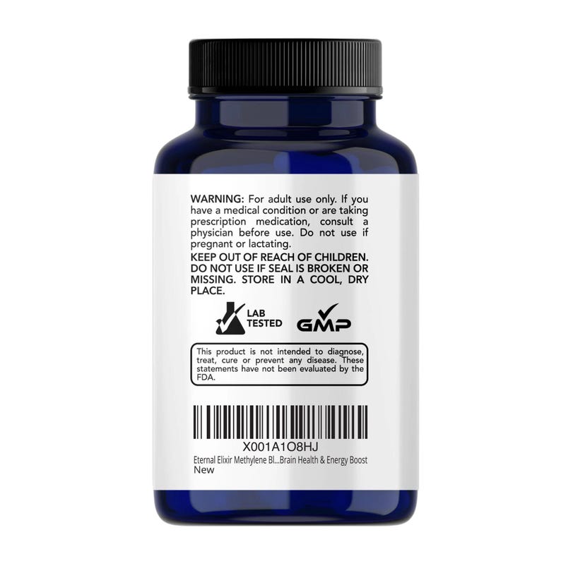 Methylene Blue Capsules, Lab Tested USP Grade Ultra High Purity 10mg X ...
