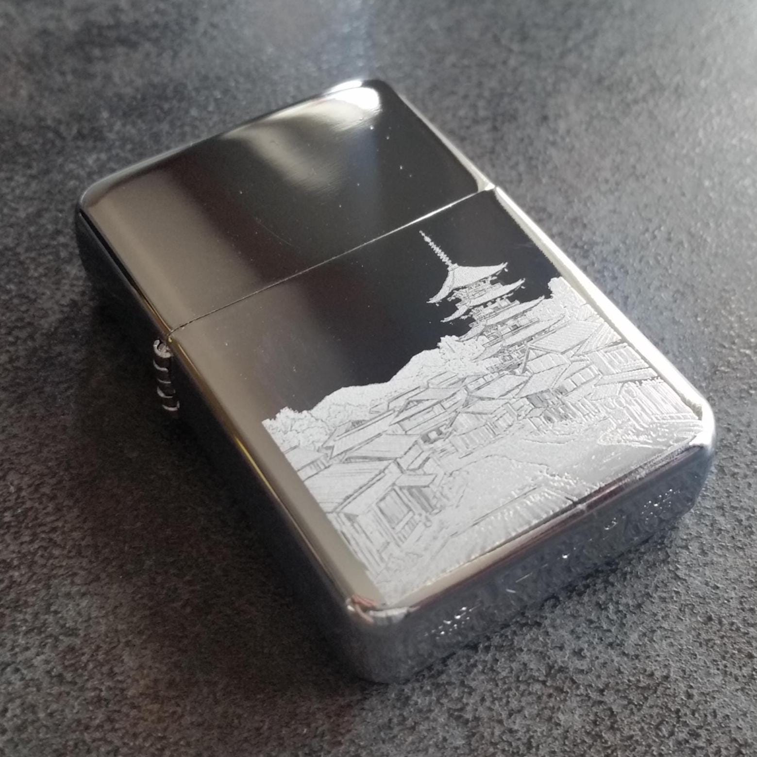 Japanese Village Engraved Lighter – Traditional Scene – Custom ...