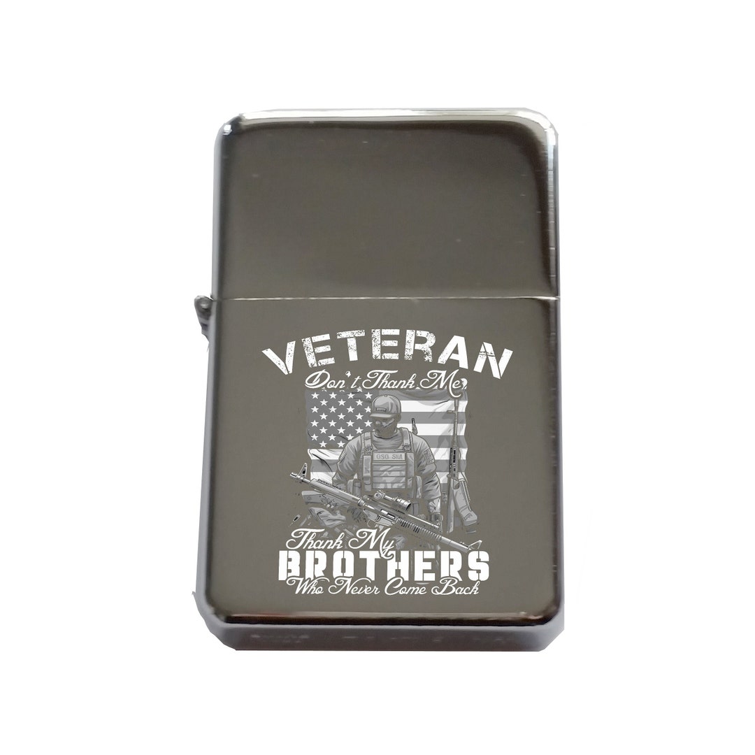 Personalised Mirror Steel Military Lighter Army Veteran Polished ...
